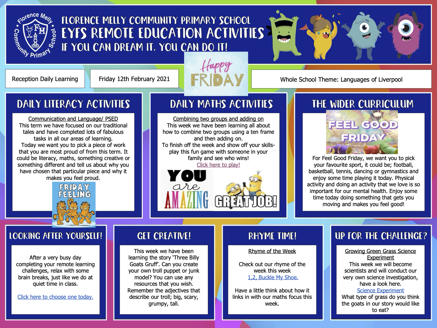 Reception Remote Learning - Florence Melly Community Primary School