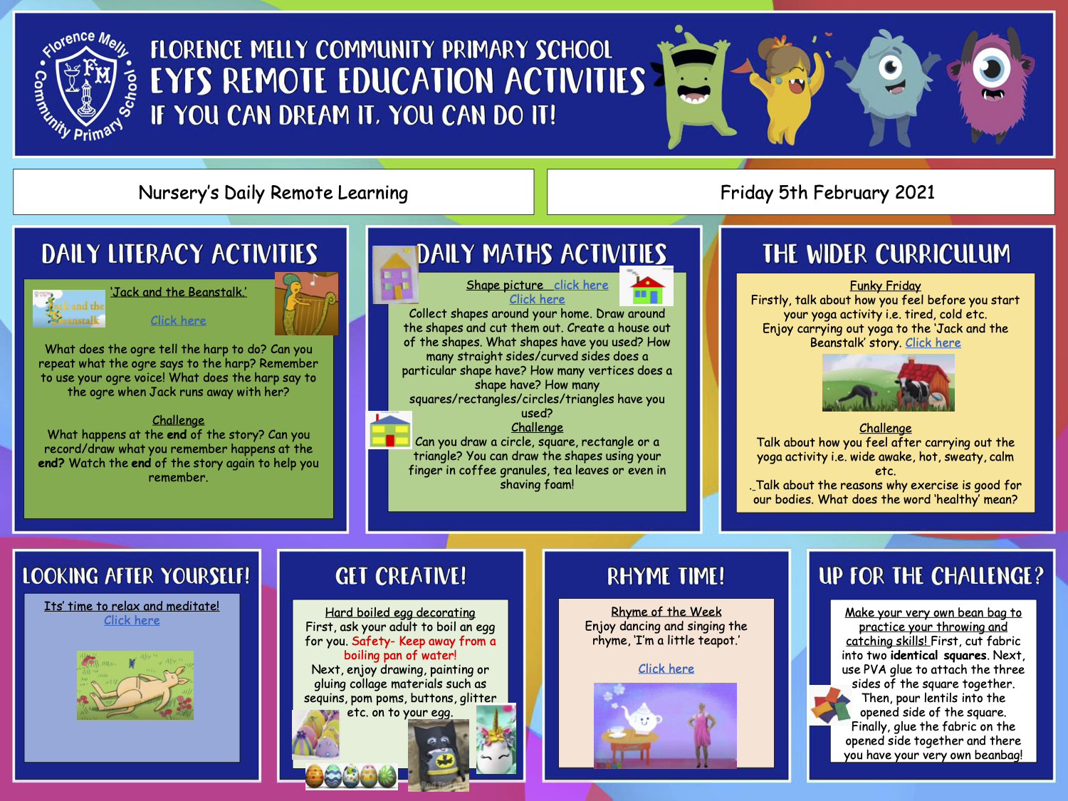 Nursery Remote Learning - Florence Melly Community Primary School