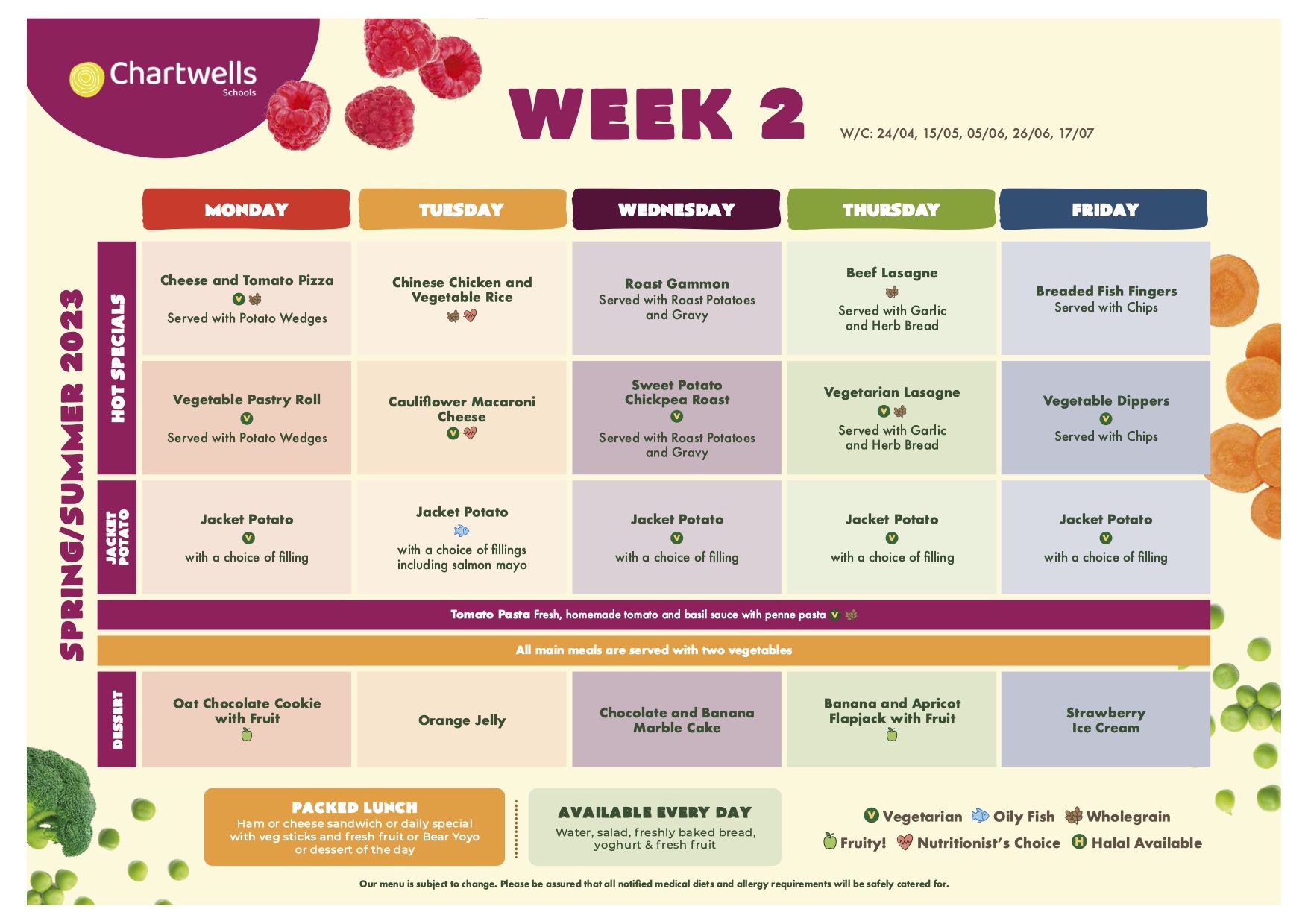 School Menu - Florence Melly Community Primary School