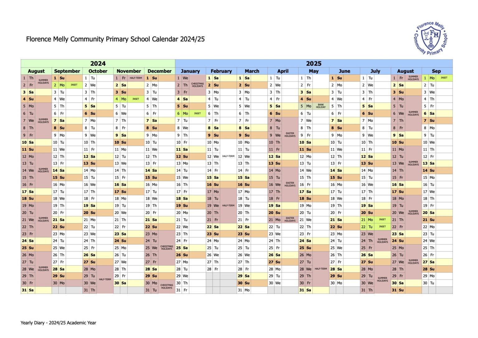 Our Term Dates - Florence Melly Community Primary School