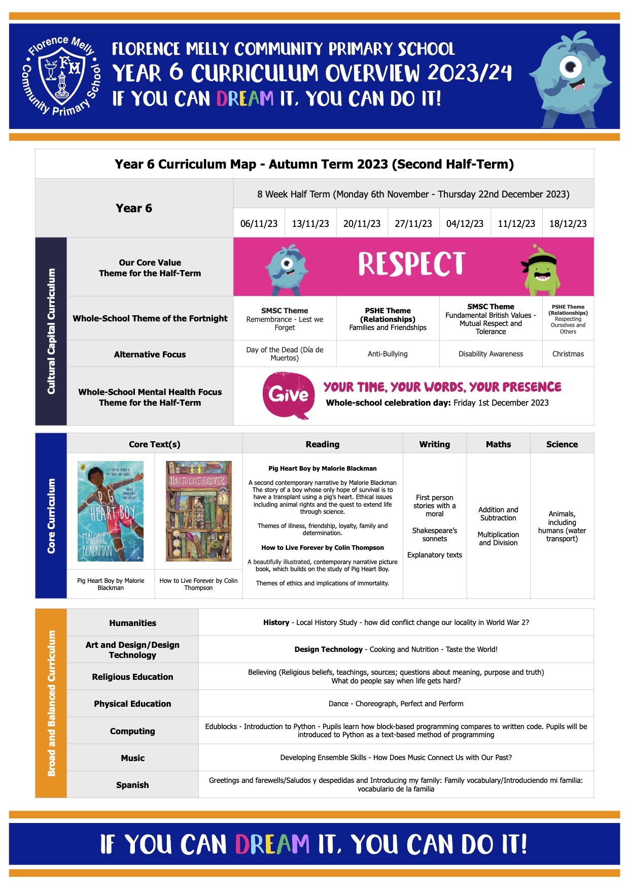 Welcome to Year 6 - Florence Melly Community Primary School