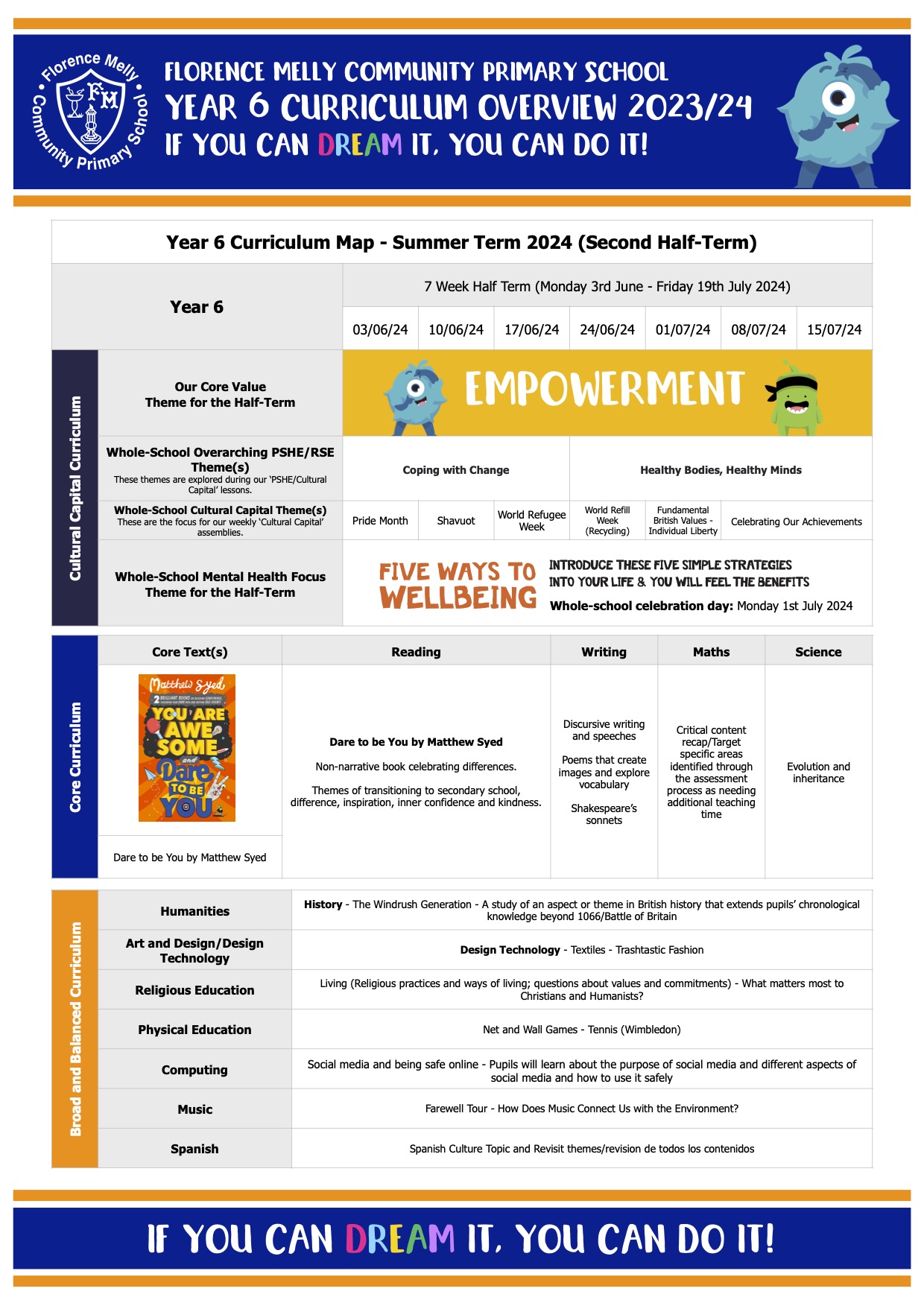 Welcome to Year 6 - Florence Melly Community Primary School